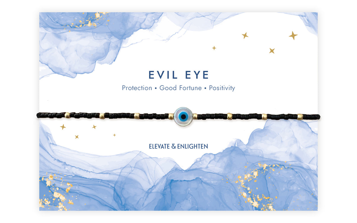 Evil Eye Black Healing Gemstone Bracelet – Elevate & Enlighten